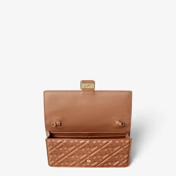Fendi Tube Wallet On Chain Sellier Brown Nappa Leather Wallet With Ff Motif - [brown]